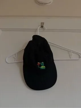 Accessories | Black Cap With Embroidered Kermit The Frog | Poshmark